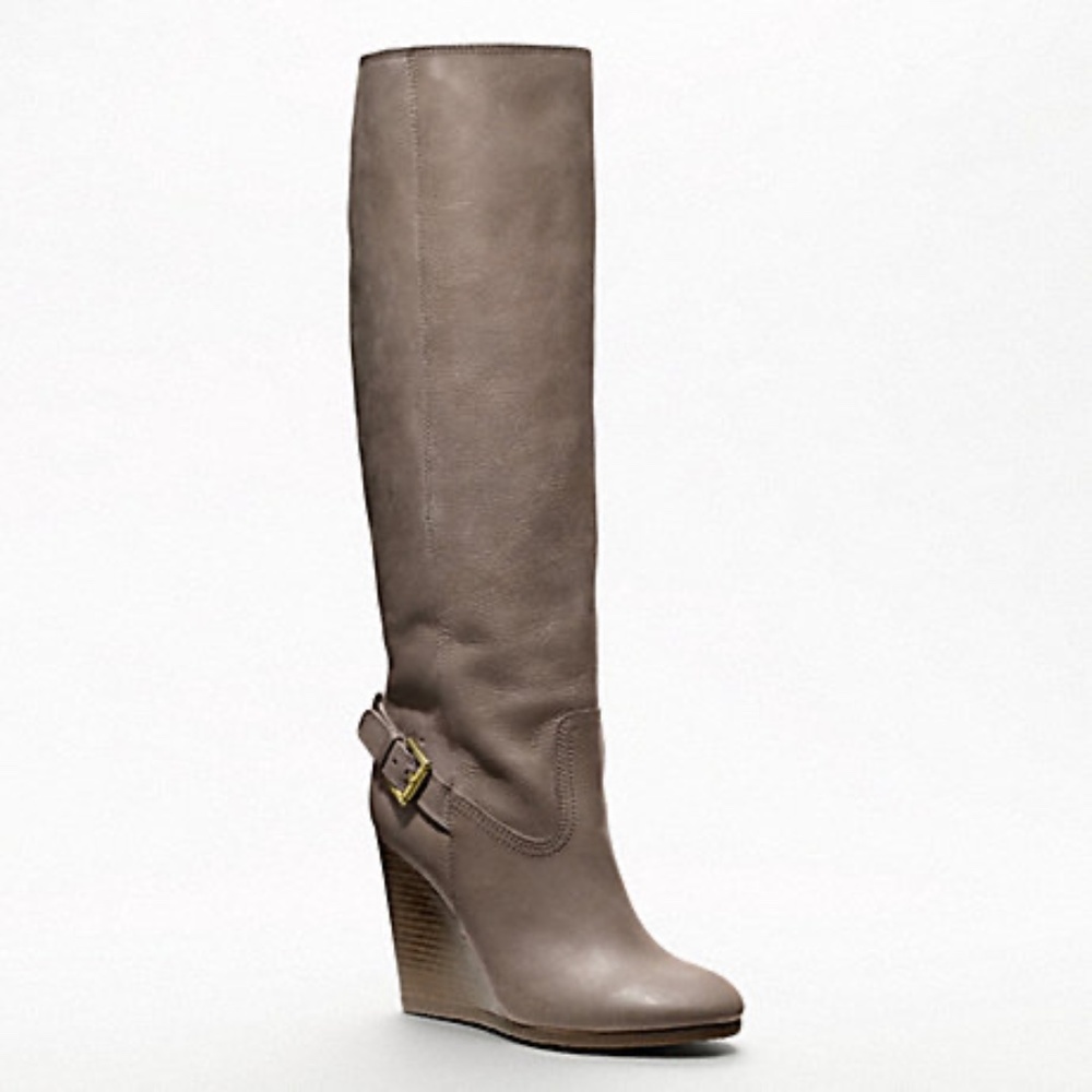 Coach Dorothy Wedge Knee High Boots - Gem